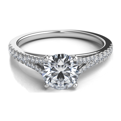 Split shank pave engagement ring store