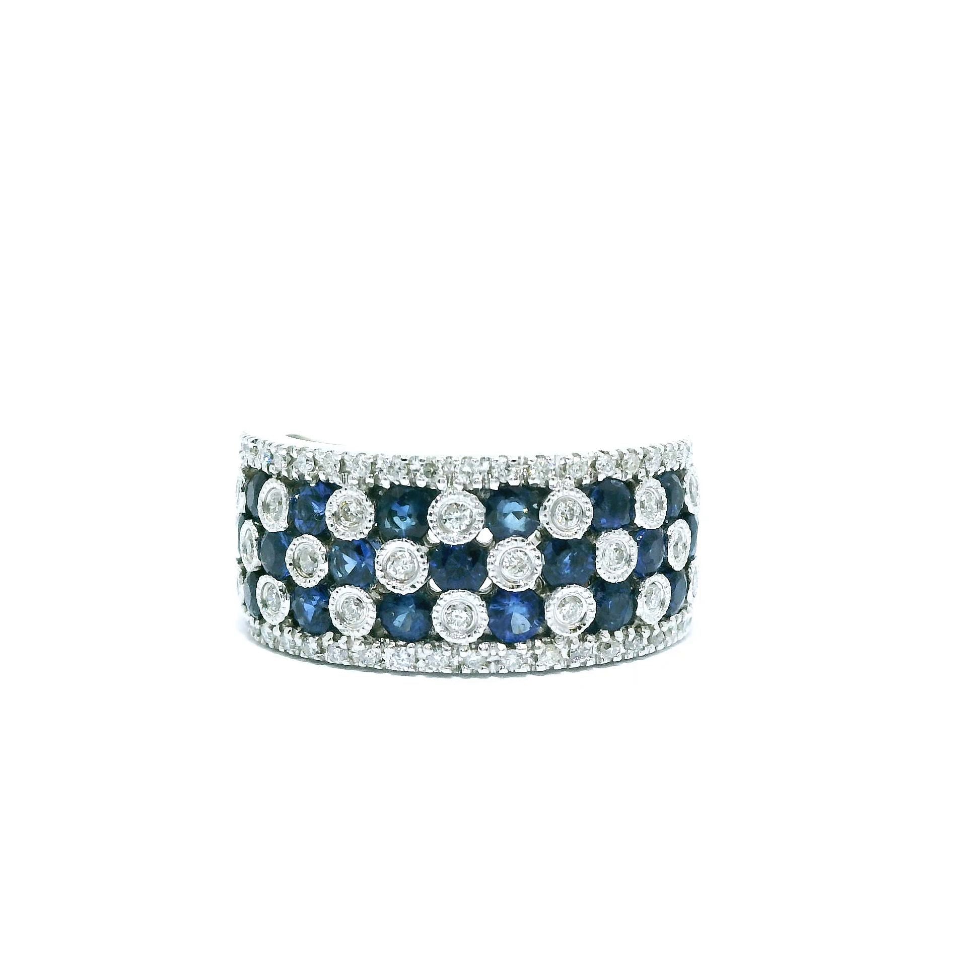 Sapphire & Diamond Dot Band – Addessi Jewelers